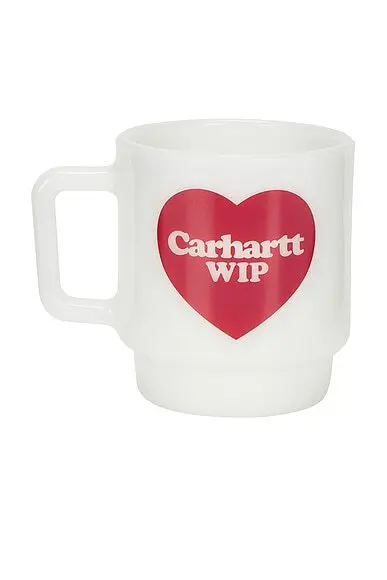 Carhartt Work In Progress Heart Glass Mug - White