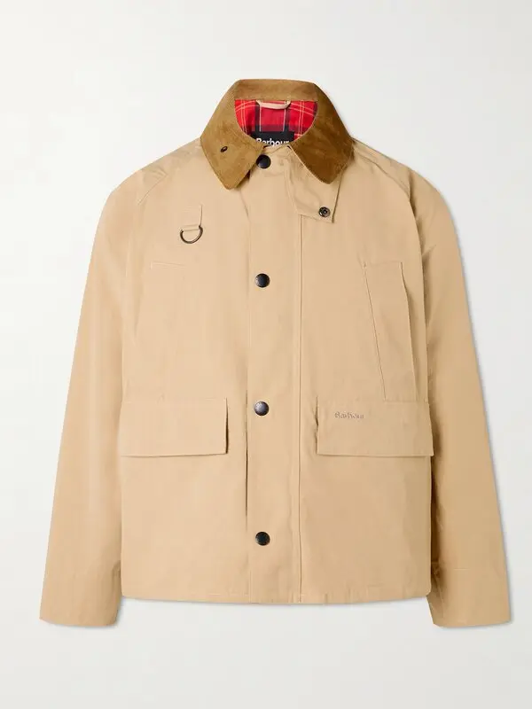 Barbour Solar Spey Corduroy-trimmed Jacket - Neutrals