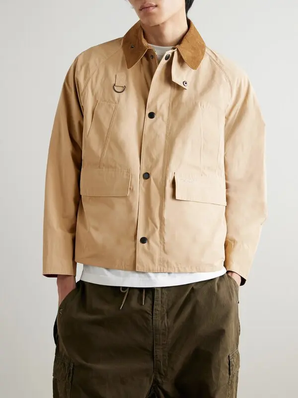 Barbour Solar Spey Corduroy-trimmed Jacket - Neutrals