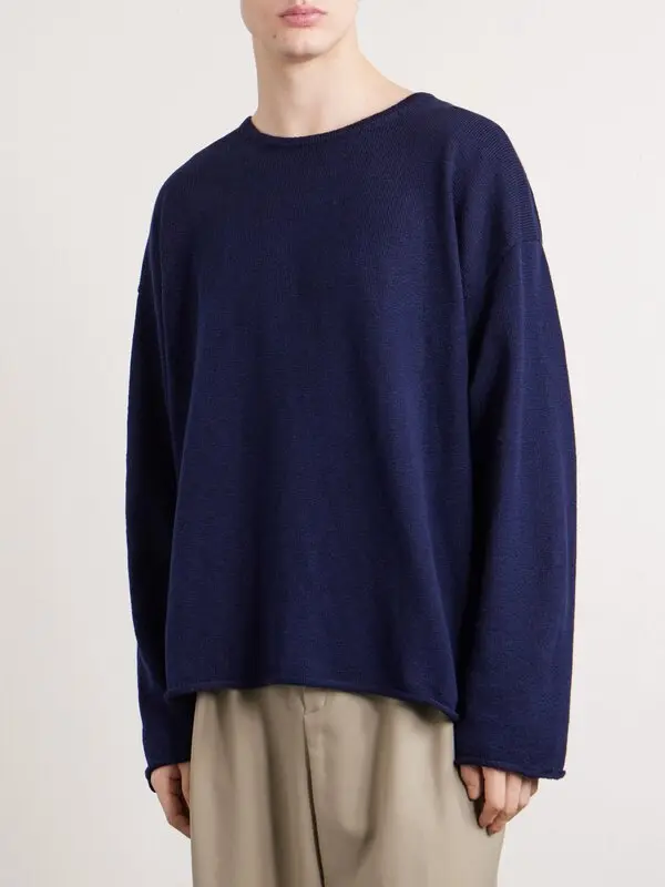 THE ELDER STATESMAN Nora Lite Sycamore Cotton Sweater