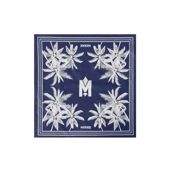 Mackage Leonora Printed Palm Tree Voile Scarf - Mineral Blue