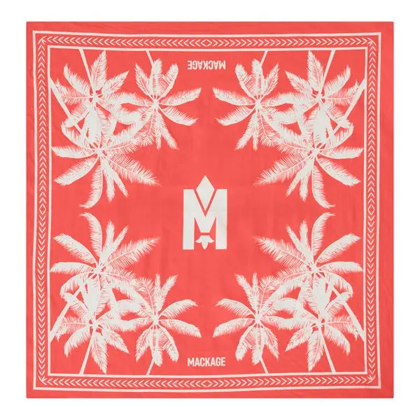 Mackage Leonora Printed Palm Tree Voile Scarf - Papaya