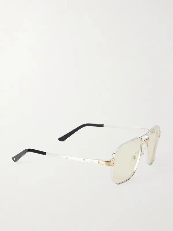 Cartier Santos Aviator-style Sunglasses - Silver