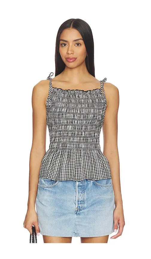 LEVI'S Monaco Shirred Blouse - Springtime Dobby Gingham