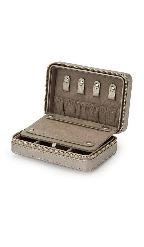 Wolf Palermo Zip Case In Taupe - Pewter