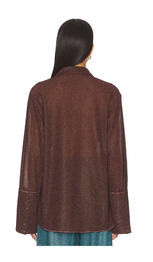 Oseree Lumiere Sleeves Shirt - Chocolate