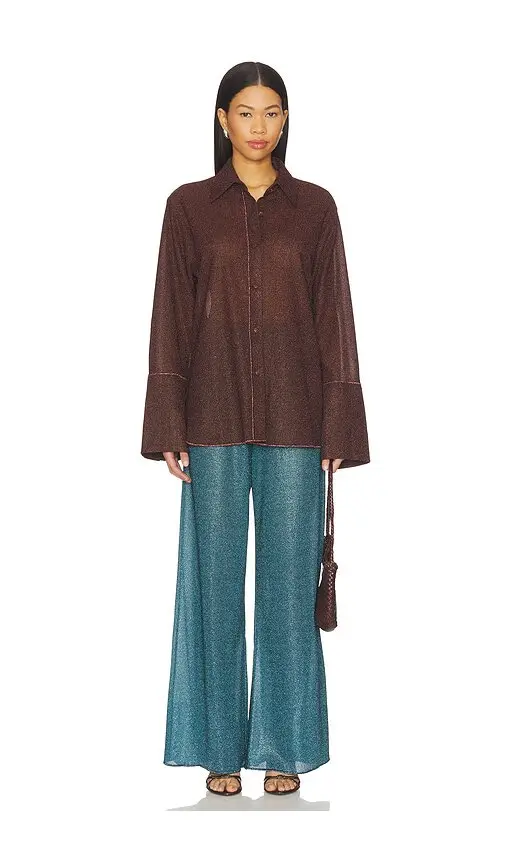 Oseree Lumiere Sleeves Shirt - Chocolate