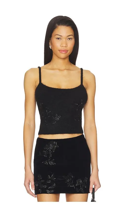 MARKGONG Beaded Mohair Knit Top