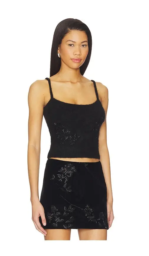 MARKGONG Beaded Mohair Knit Top