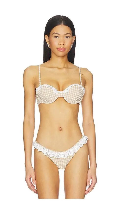 For Love & Lemons Vera Bikini Top - Tan