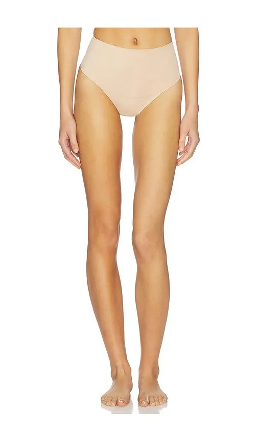 SKIMS Smoothing Intimates High-waisted Thong In Tan - Clay