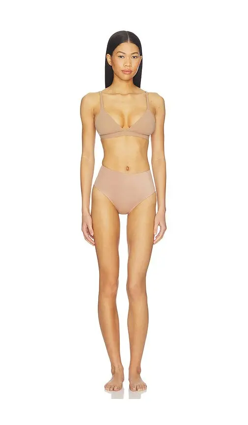 SKIMS Smoothing Intimates High-waisted Thong In Taupe