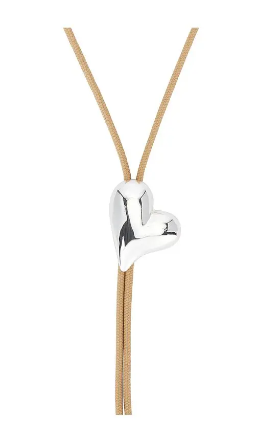 Jenny Bird Art Heart Bolo Tie Necklace - Silver