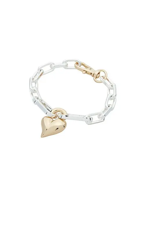 Jenny Bird Padlock Heart Chain Bracelet - Two Tone