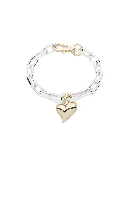 Jenny Bird Padlock Heart Chain Bracelet - Two Tone