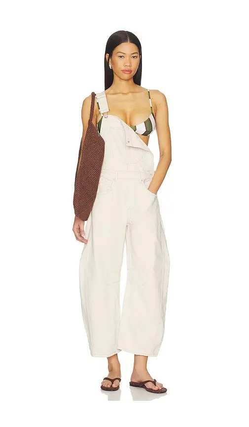 Free People Good Luck Overall In Ivory - Milk