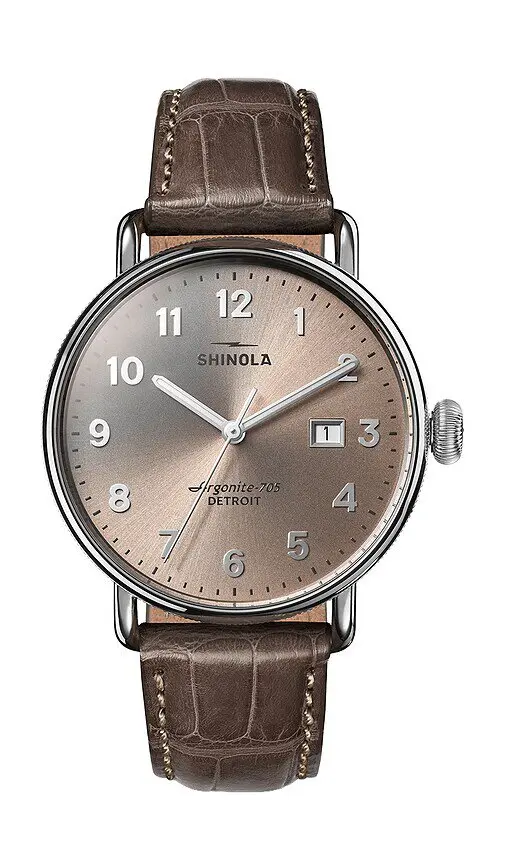 Shinola Canfield 38mm Watch - Gray Brown & Pink