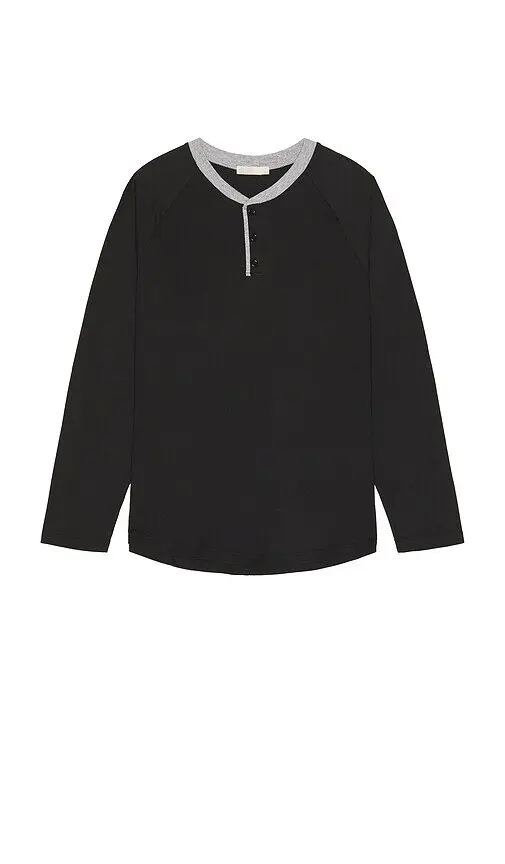 Barefoot Dreams Triblend Henley - Black