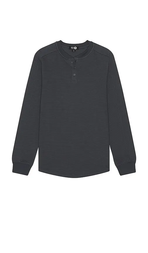 Barefoot Dreams Waffle Thermal Henley In Navy