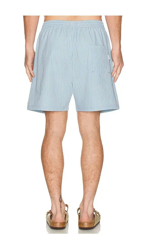 LES DEUX Stan Stripe Seersucker Swim Shorts - Allure
