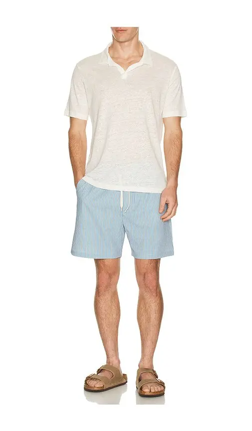 LES DEUX Stan Stripe Seersucker Swim Shorts - Allure