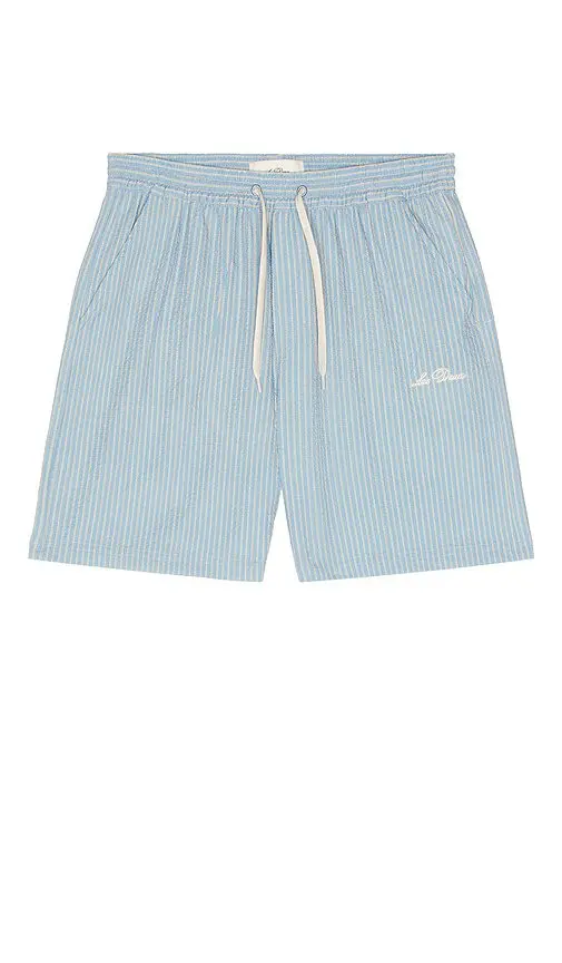 LES DEUX Stan Stripe Seersucker Swim Shorts - Allure