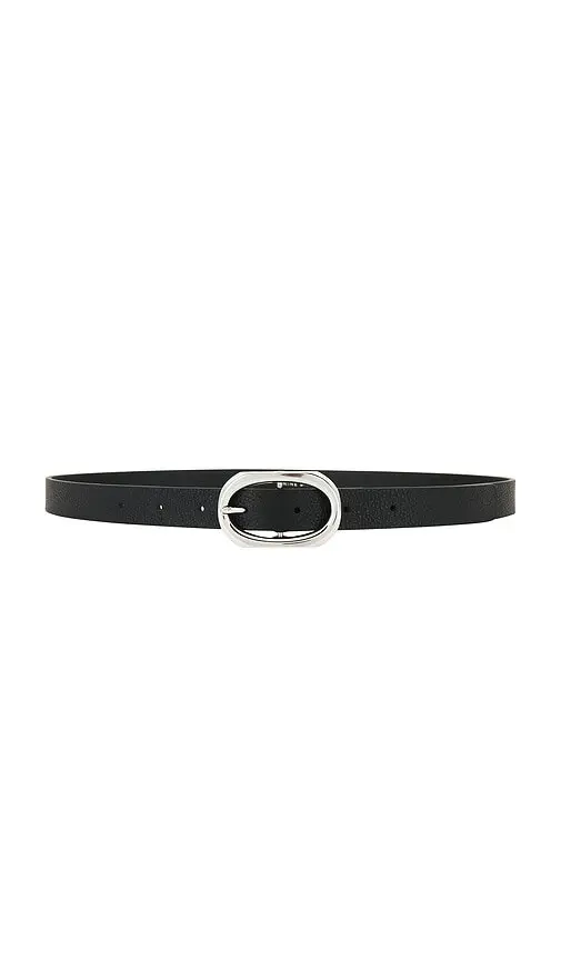 ANINE BING Small Signature Link Belt - Black Pebbled