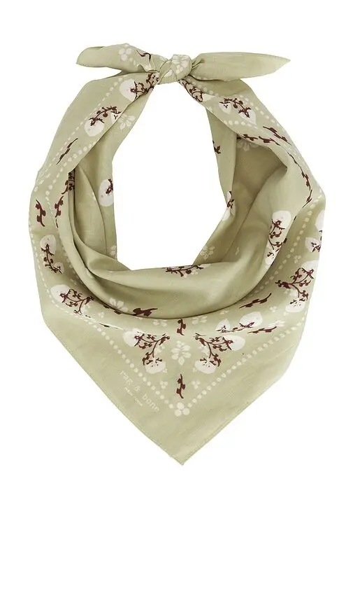 Rag & Bone Floral Western Bandana In Sage - Pastel