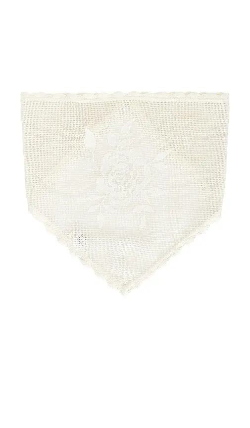 For Love & Lemons Rose Crochet Headscarf - White