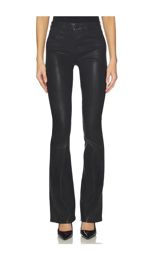 L'Agence Selma High Rise Baby Boot Pant - Noir Coated