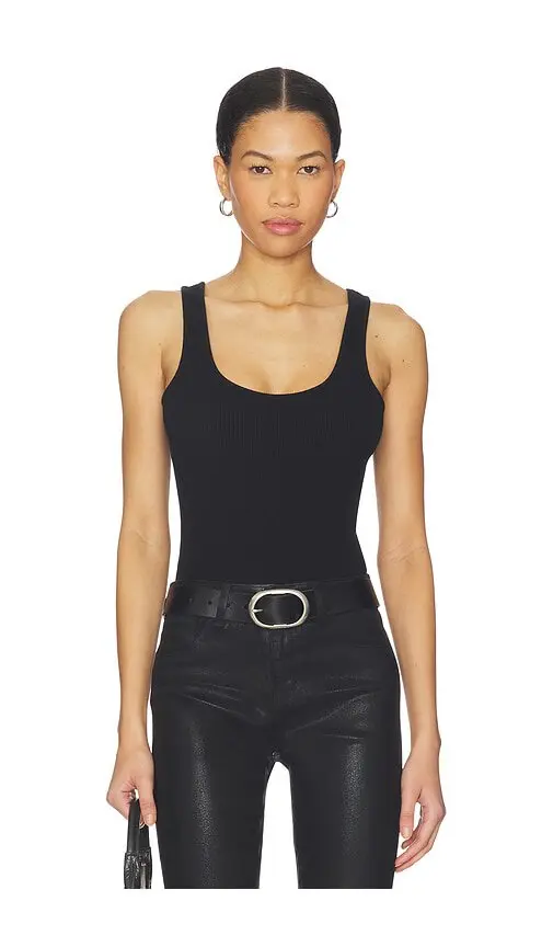 L'Agence Nica Scoop Tank Bodysuit - Black