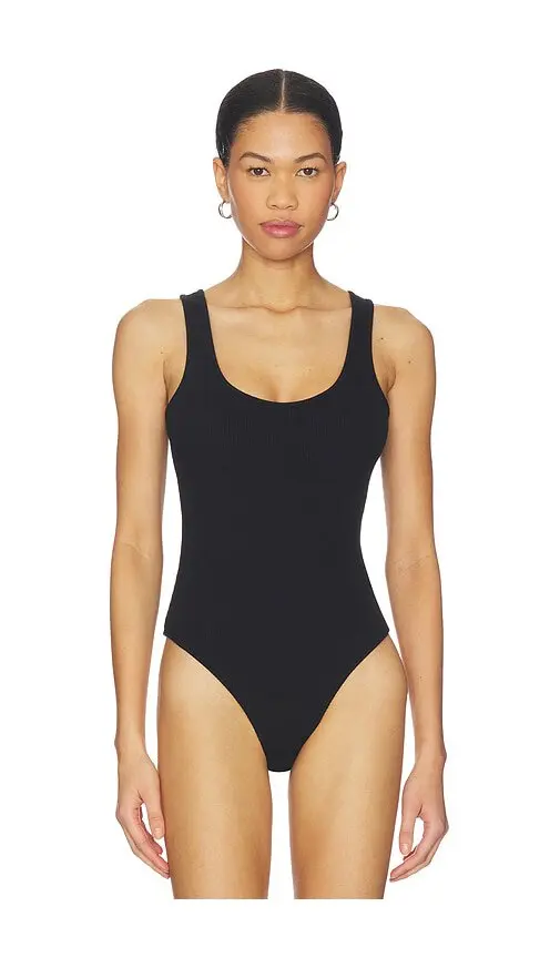 L'Agence Nica Scoop Tank Bodysuit - Black