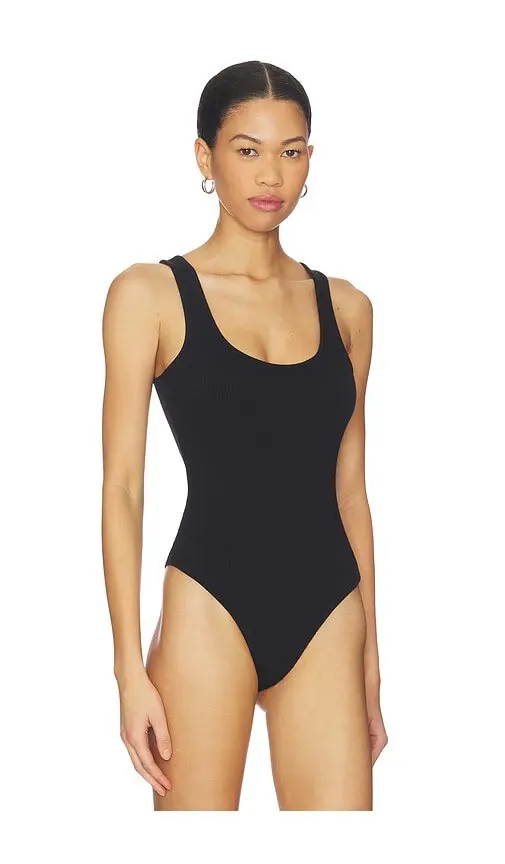 L'Agence Nica Scoop Tank Bodysuit - Black