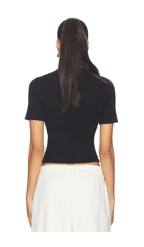 Joe's Jeans The Jess Pointelle Polo Shirt - Black