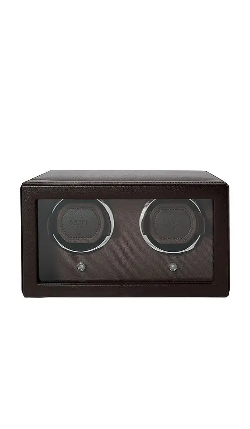 Wolf Cub Double Watch Winder With Cover - Brown