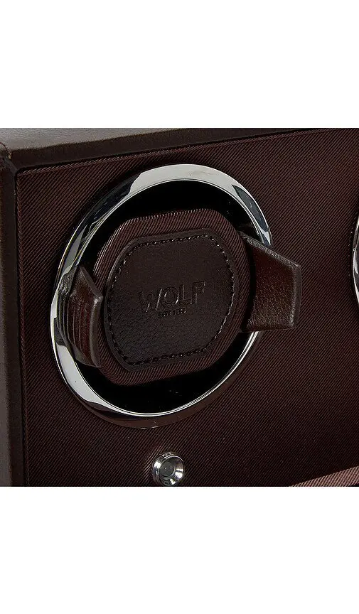 Wolf Cub Double Watch Winder With Cover - Brown