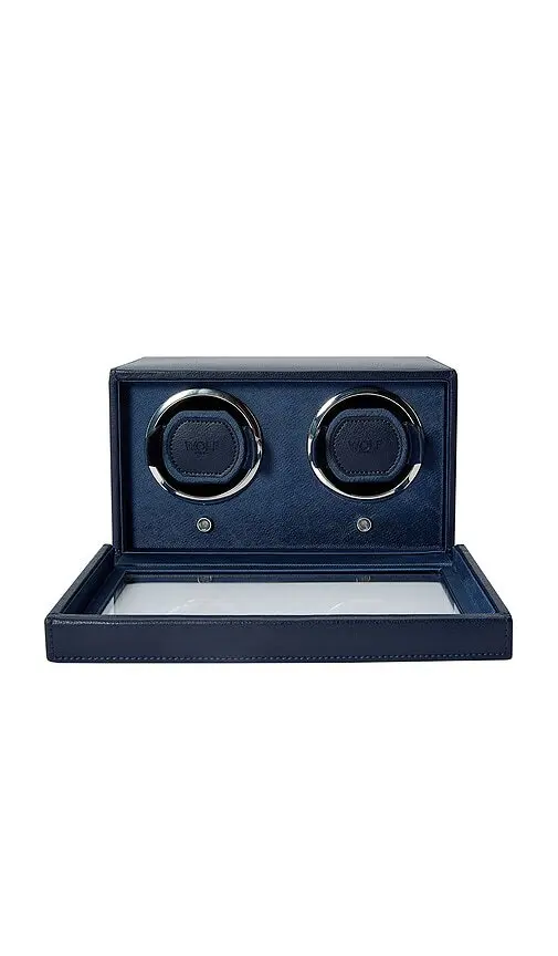 Wolf Cub Double Watch Winder With Cover - Navy