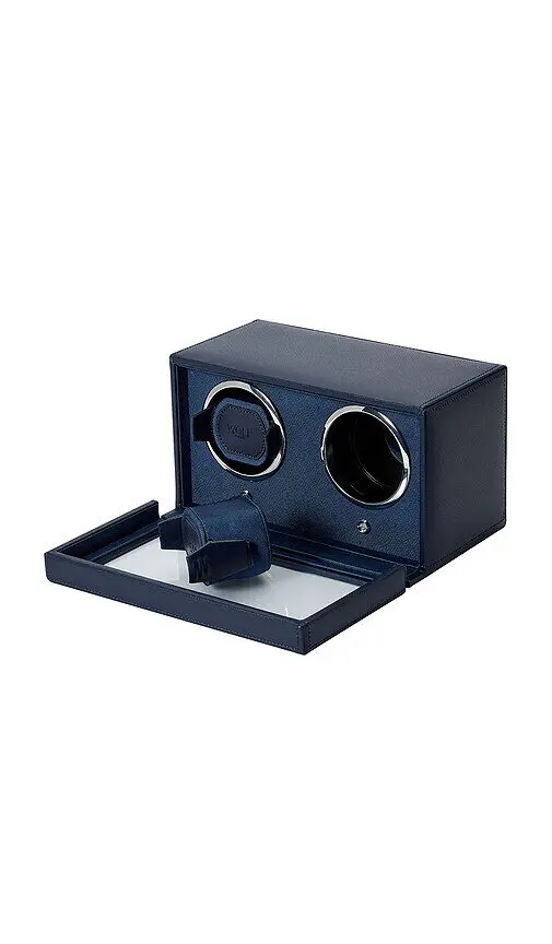 Wolf Cub Double Watch Winder With Cover - Navy