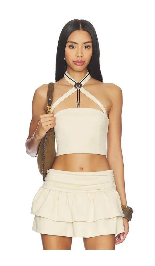 LAMARQUE X Faux Suede Bustier Top
