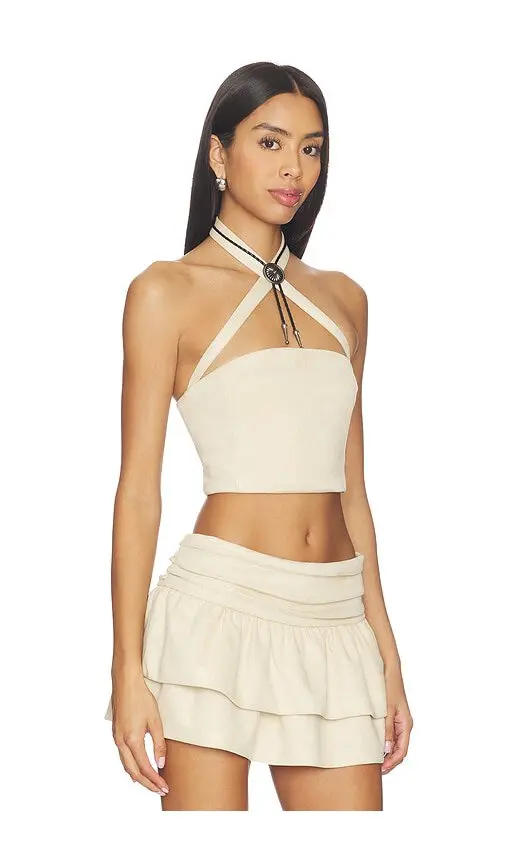 LAMARQUE X Faux Suede Bustier Top