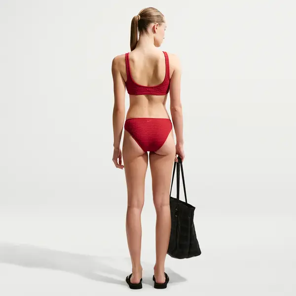 Nike Shoreline Texture Hipster Bikini Bottom - Red