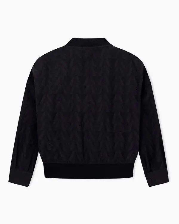 Giorgio Armani Linen Blend Blouson With Chevron Embroidery