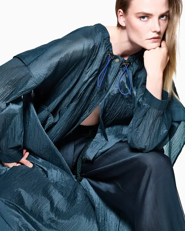 Giorgio Armani Crinkle Nylon Trench Coat