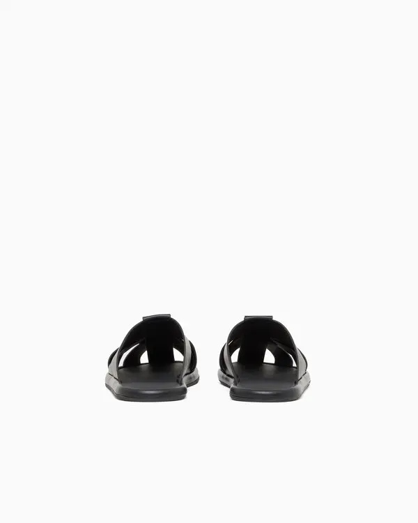 Giorgio Armani Cross-over Napped Calfskin Sandals