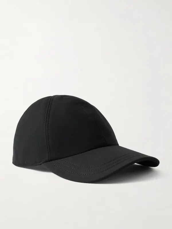 THE ROW Caspian Coated Cotton Baseball Cap - Black