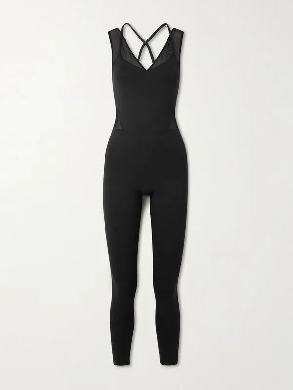 ERES Devi Tulle-trimmed Stretch-jersey Jumpsuit - Black