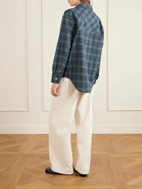 RÓHE Checked Wool-blend Shirt - Green