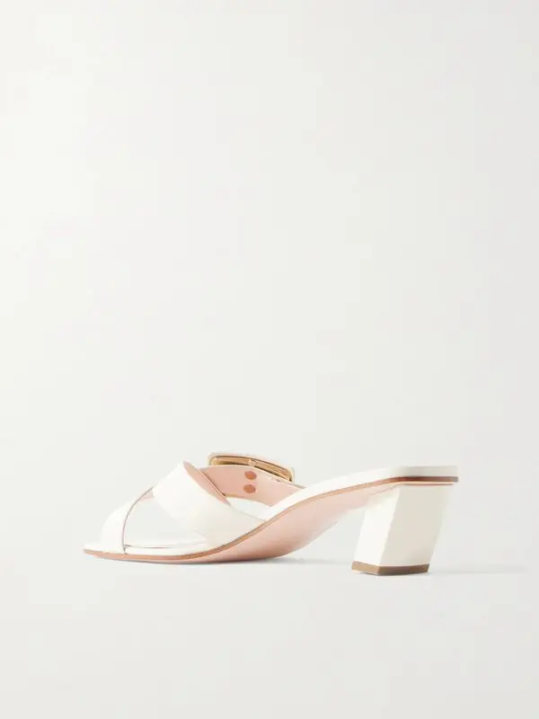 ROGER VIVIER 45 Buckled Patent-leather Mules