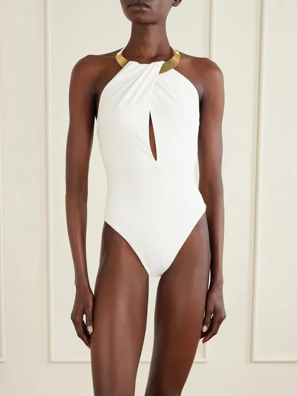 Simkhai Bindi Embellished Cutout Swimsuit