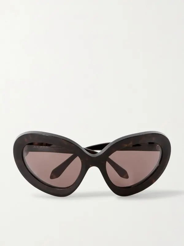 Alaïa Round-frame Acetate Sunglasses - Tortoiseshell